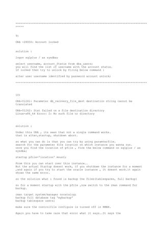 Oracle ORA Errors TXT Operating Systems Computer Software And Applications