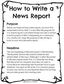 How To Write A News Report By Katie Is A Teacher TpT