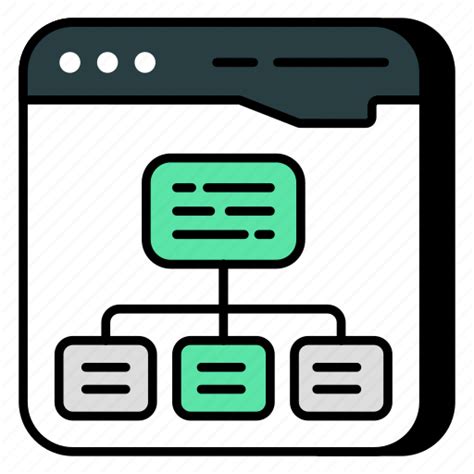 Web Sitemap Flowchart Flow Diagram Web Hierarchy Web Algorithm Icon