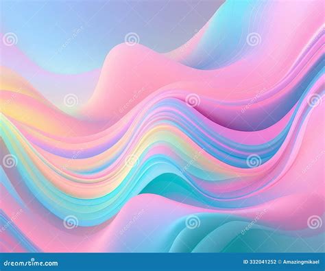 Pastel Soft Waves In Abstract Fluid Design Gentle Calming Background With Flowing Smooth