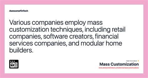 Mass Customization Awesomefintech Blog