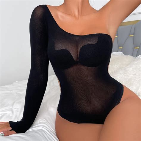 Fashion Sexy Lace Lingerie Bodysuit Hot Erotic Long Sleeve Costumes
