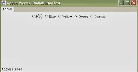 Creating Radio Buttons In An Applet Window Using Advanced Java Programming