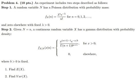 Solved Problem Pts An Experiment Includes Two Steps Chegg Com