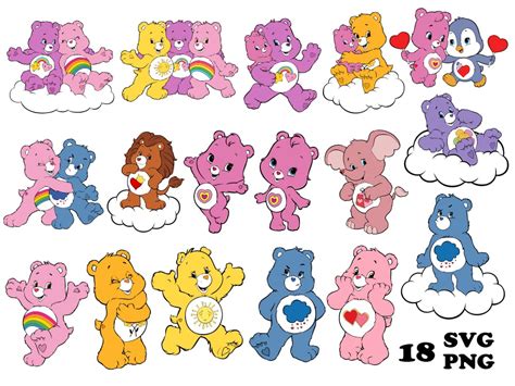 18 Care Bear Svg Png Cut Files Care Bear Vector Clipart Bundle Payhip