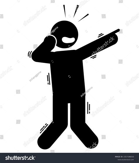 Illustration Icon Scared Stick Figure Illustration Stock Vector
