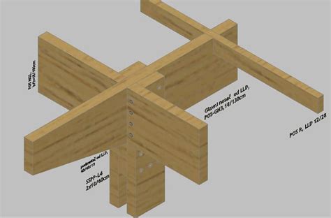 3d Model Of Complex Connection Of Structural Timber Elementsconnection