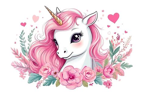 Premium Photo Cute Little Pink Magical Unicorn Vector Design On White