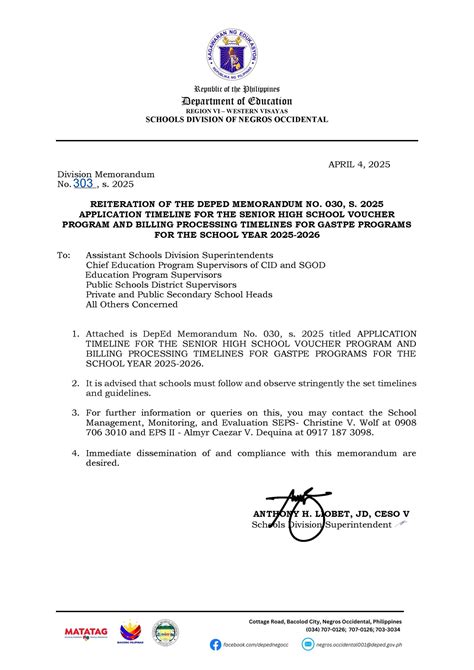 Deped Division Deped Division Of Negros Occidental