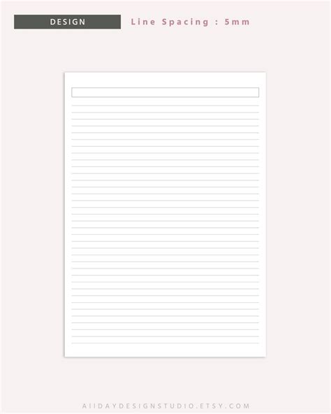 A5 Size Printable Lined Note Template Grid Note Paper Study Note Taking Lecture Note