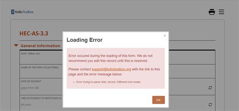 Error Trying To Parse Xml Record Different Root Nodes When Trying To Edit A Submission Data