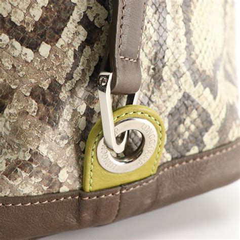 Longchamp Leather Embossed Python Tote Bag Ebth