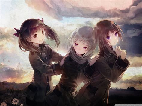 3 Anime Bff Girls Wallpapers Wallpaper Cave