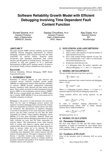 Pdf Software Reliability Growth Model With Efficient Debugging