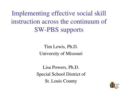 Ppt Implementing Effective Social Skill Instruction Across The