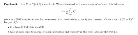 Solved Hi What Is The Variance Of This Problem Can You Chegg Com