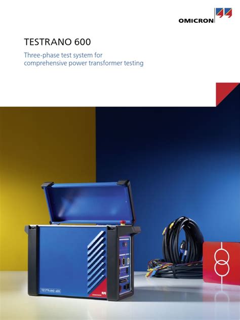 Testrano 600 Three Phase Test System For Comprehensive Power Transformer Testing Pdf