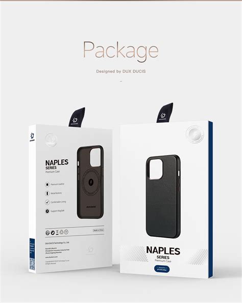 Naples Series Leather Back Cover With Magsafe For Iphone 13 Pro Max