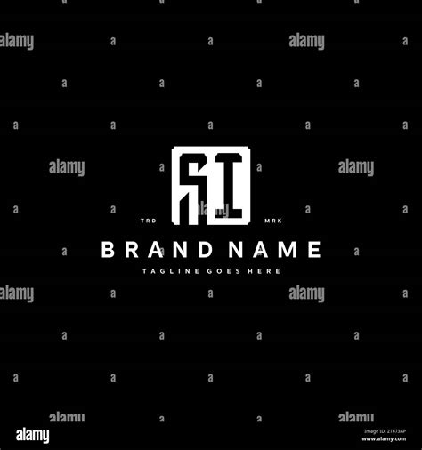 Si Monogram Logo Initials With Square Rectangular Shape Isolated On