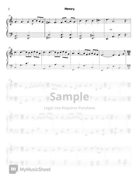 Musical Cats Ost Memory Cats Easy Ver Sheets By Sunny Fingers Piano