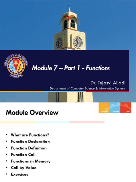 Module 7 Part 1 Functions Pdf