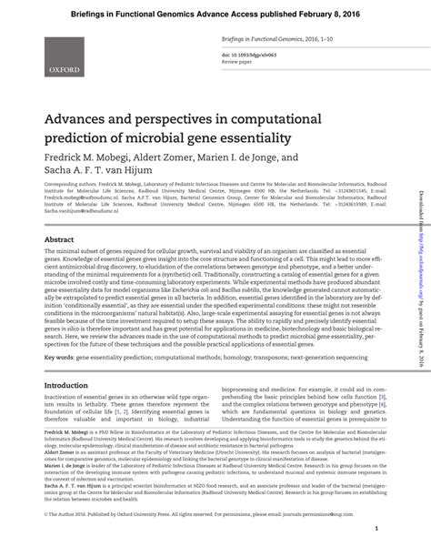 Pdf Advances And Perspectives In Computational Prediction Of