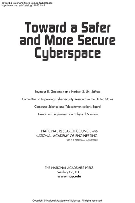 Pdf Toward A Safer And More Secure Cyberspace