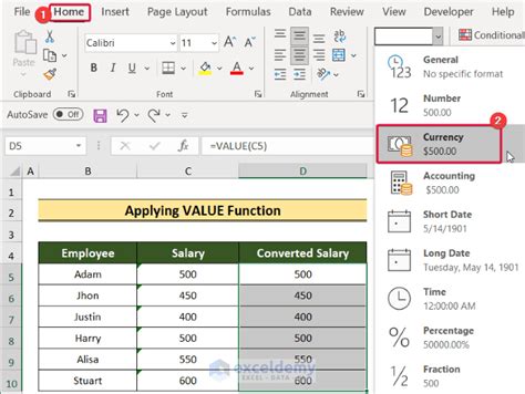 How To Convert Text To Currency In Excel 5 Methods