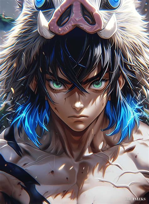 Inosuke Portrait Hd Gloss Metal 11 15 7 In 2025 Anime Demon Anime Slayer
