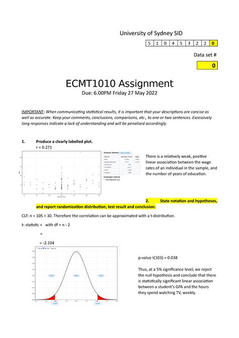 Ecmt1010 Assignment For Ecmt University Of Sydney Sid 5 1 0 4 5 3 2
