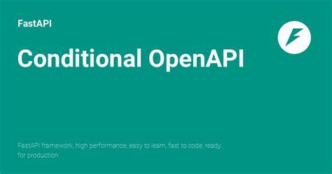 Conditional OpenAPI FastAPI