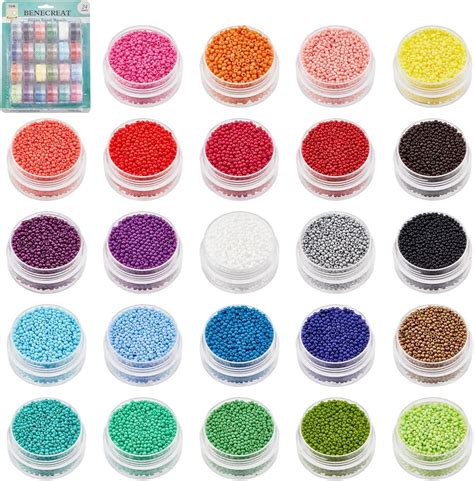 Ph Pandahall 24 Boîtes 24 Couleurs Perles De Rocaille En Verre Perles