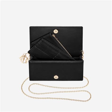 디올 레이디 파우치 까나쥬 램스킨 블랙 Dior Kream