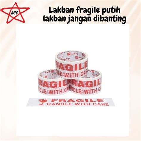 Jual Lakban Fragile Putih Lakban Jangan Dibanting Shopee Indonesia