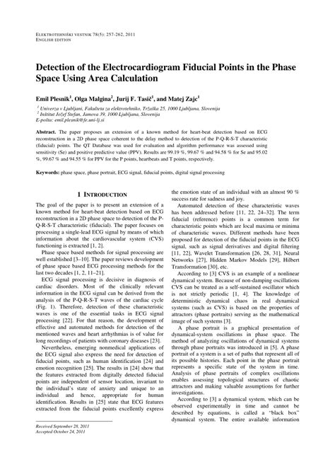 pdf detection of the electrocardiogram fiducial points in the phase