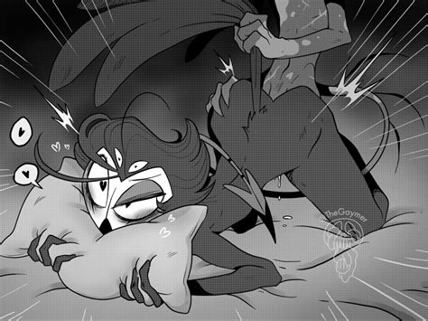 Rule 34 4 Eyes Absurd Res Black And White Blitzo Helluva Boss Blush Duo Gay Grabbing Pillow
