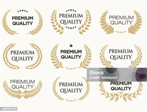 황금 프리미엄 품질 월계관 벡터 일러스트레이션 컬렉션 인장에 대한 스톡 벡터 아트 및 기타 이미지 인장 리본상 보험