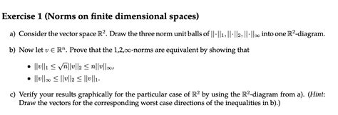 Solved Exercise Norms On Finite Dimensional Spaces A Chegg