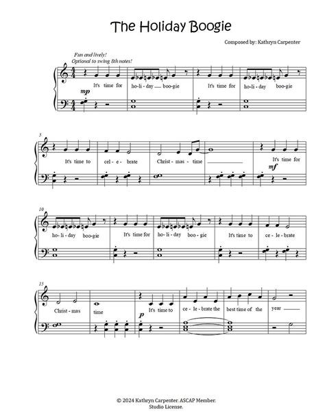 The Holiday Boogie A Christmas Song To Sing And Play