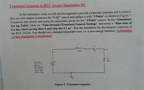 Solved Transient Response In RLC Circuit Simulation In Chegg Com