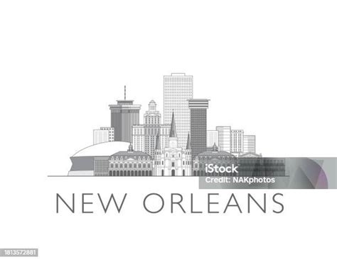 뉴올리언스 루이지애나 도시 풍경 라인 아트 스타일 벡터 일러스트 레이 션 뉴올리언스에 대한 스톡 벡터 아트 및 기타 이미지 뉴올리언스 루이지애나 슈퍼돔 세인트루이스