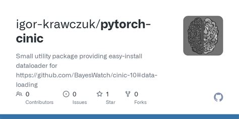 Github Igor Krawczuk Pytorch Cinic Small Utility Package Providing Easy Install Dataloader