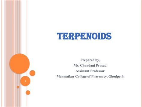 Terpenoids Introduction Occurrence Identification Test Isolation