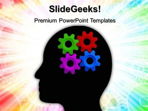 Human Brain With Gears Industrial PowerPoint Templates And PowerPoint Themes 0412