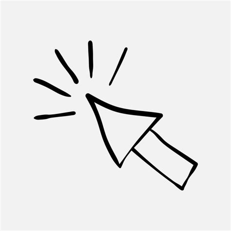 Clicking Arrow Hand Drawn Mouse Cursor Symbol 34886195 Vector Art At Vecteezy