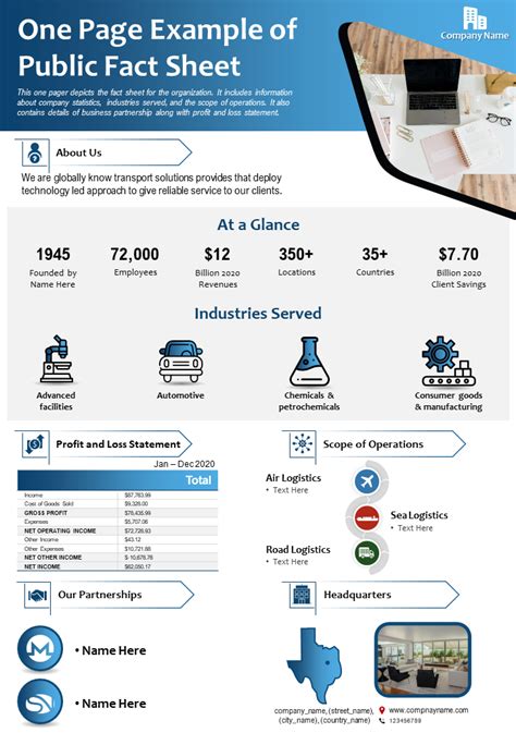 Onepager Example Fact Sheet Data Visualization Public