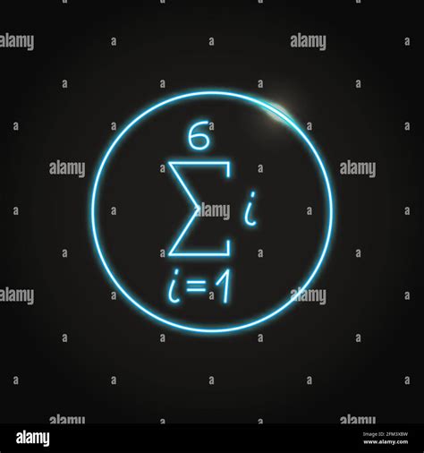 Neon Math Sequence Icon In Line Style Example Of Mathematics Expression For A Set Of Numbers