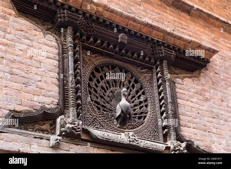 Bhaktapur Nepal December 4 2014 A Beautiful Carved Window Called