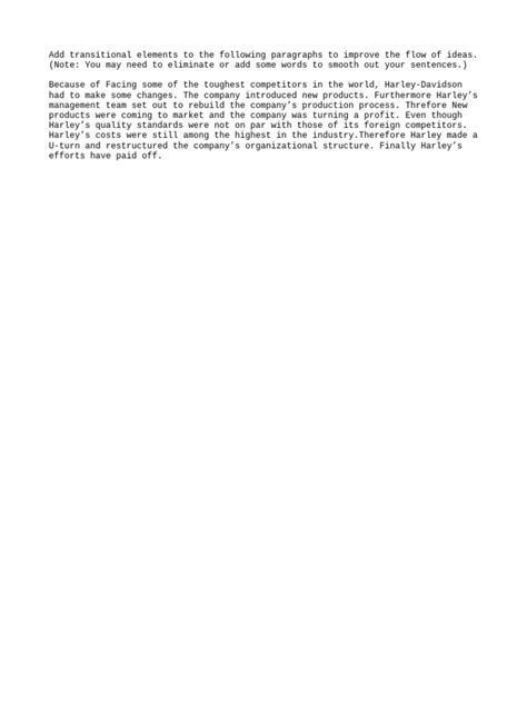 transitions exercise pdf
