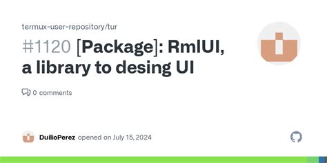 Package Rmlui A Library To Desing Ui · Issue 1120 · Termux User Repositorytur · Github